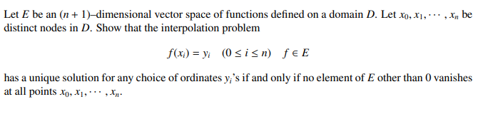 Solved Let E be an (n+1)-dimensional vector space of | Chegg.com