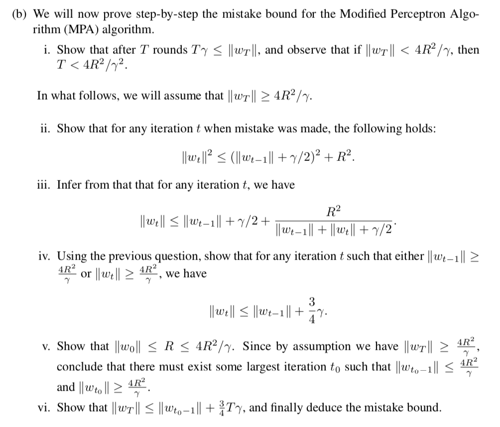 2 A better output Perceptron algorithm guarantee In | Chegg.com