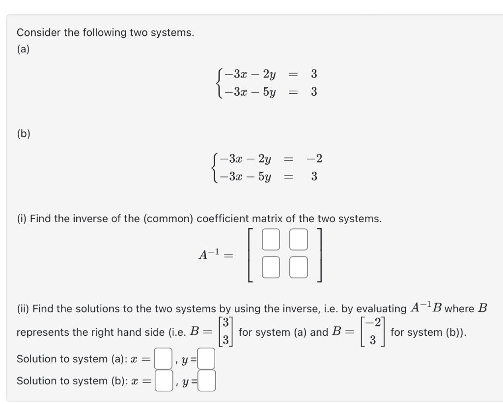 Solved Consider the following two systems. (a) | Chegg.com