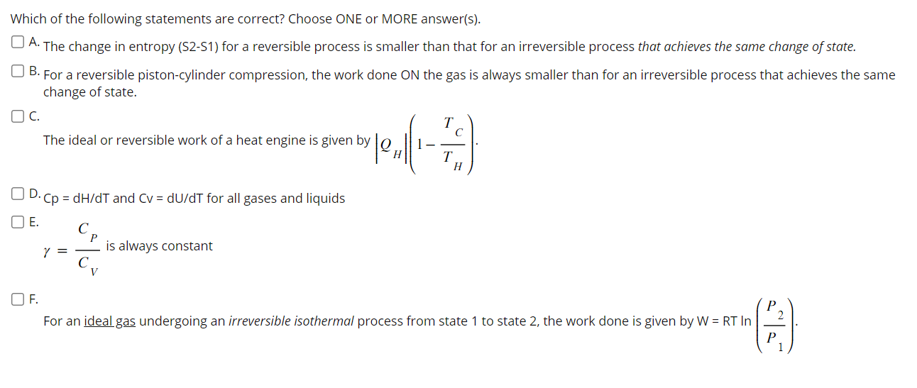 Solved Which of the following statements are correct? Choose | Chegg.com