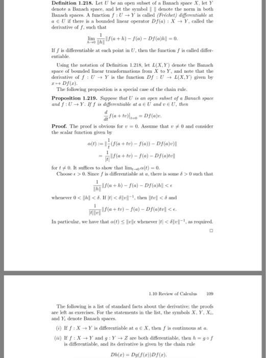 Definition 1.218. Let U be an open subset of a Banach | Chegg.com