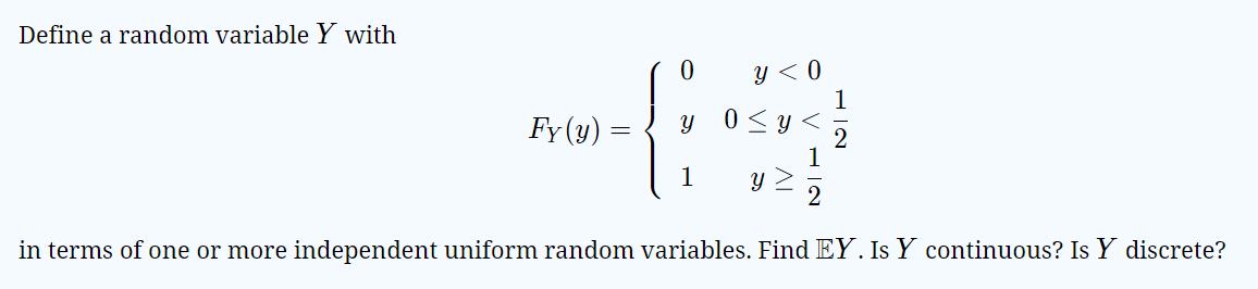 Solved *Note: it is neither discrete nor continuous, and | Chegg.com