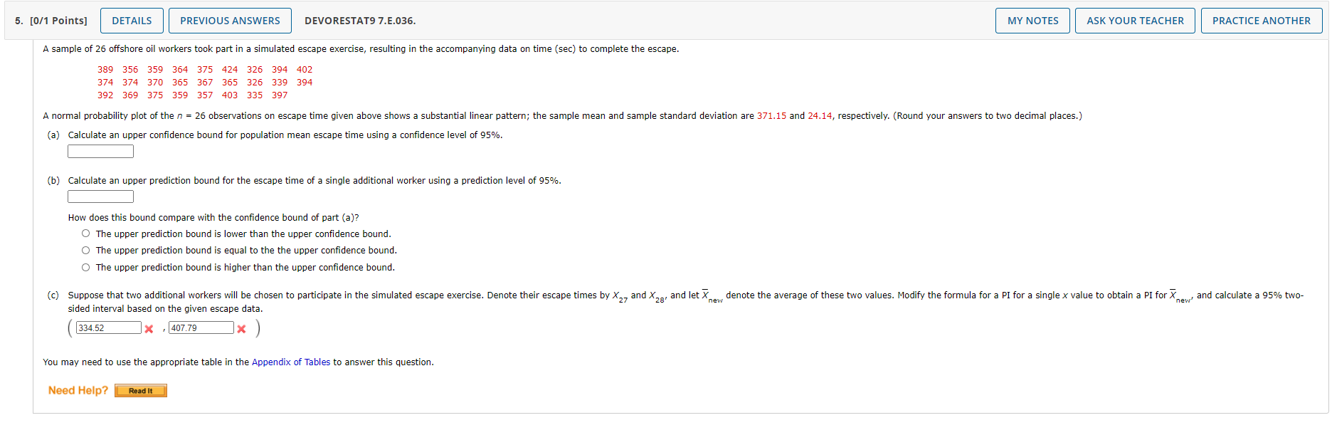 Solved 5. [0/1 Points] DETAILS PREVIOUS ANSWERS DEVORESTAT9 | Chegg.com