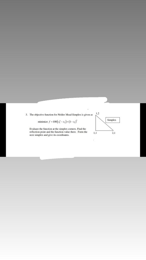 Solved 3 The Objective Function For Nelder Mead Simplex Is