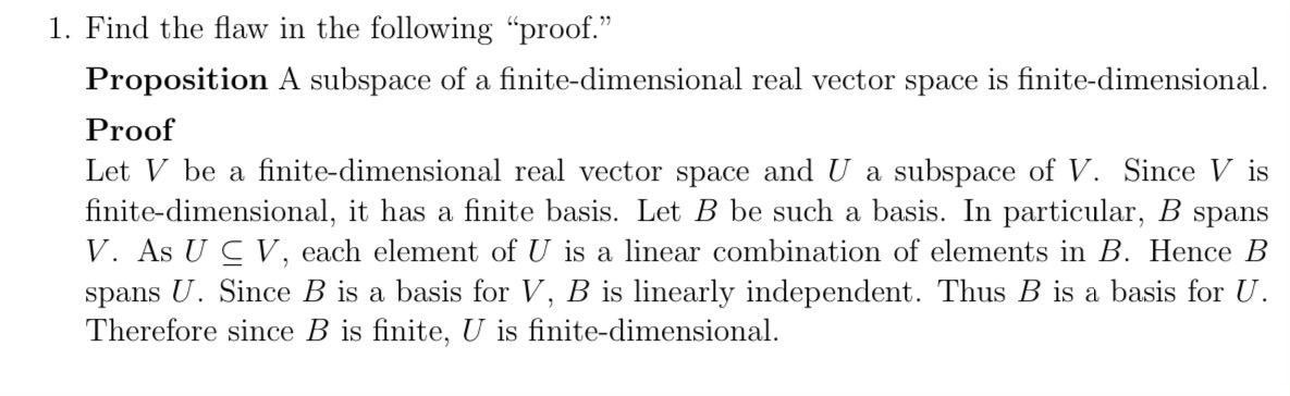 Solved 1. Find the flaw in the following “proof." | Chegg.com