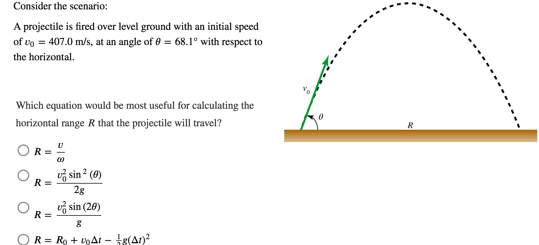Solved Consider the scenario: A projectile is fired over | Chegg.com