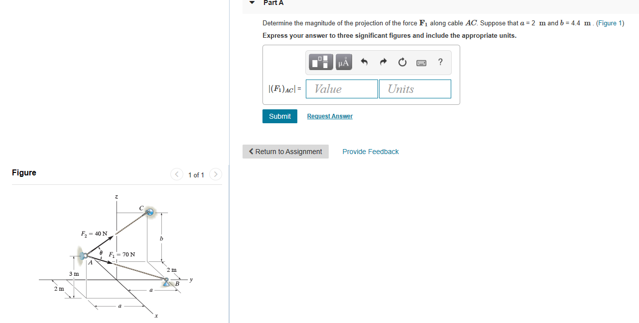 Solved Part A Determine The Magnitude Of The Projection Of