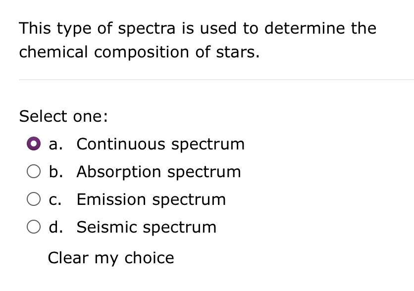 Solved This type of spectra is used to determine the | Chegg.com