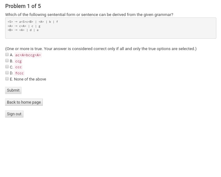 Solved Problem 1 of 5 Which of the following sentential form | Chegg.com