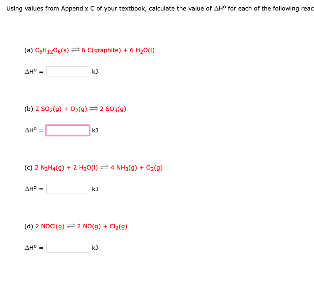 Solved Using Values From Appendix C Of Your Textbook