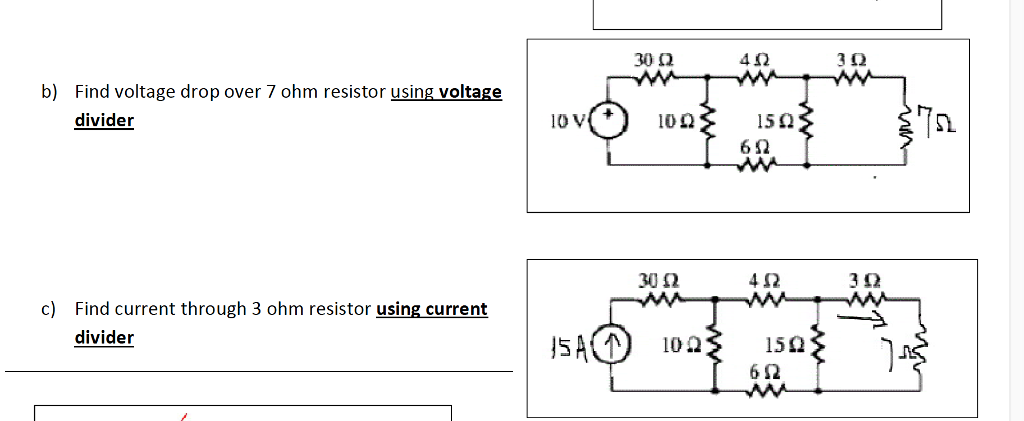 Solved 30 Ω 4Ω 3Ω b) Find voltage drop over 7 ohm resistor | Chegg.com