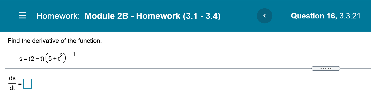 Solved Homework: Module 2B - Homework (3.1 - 3.4) Question | Chegg.com