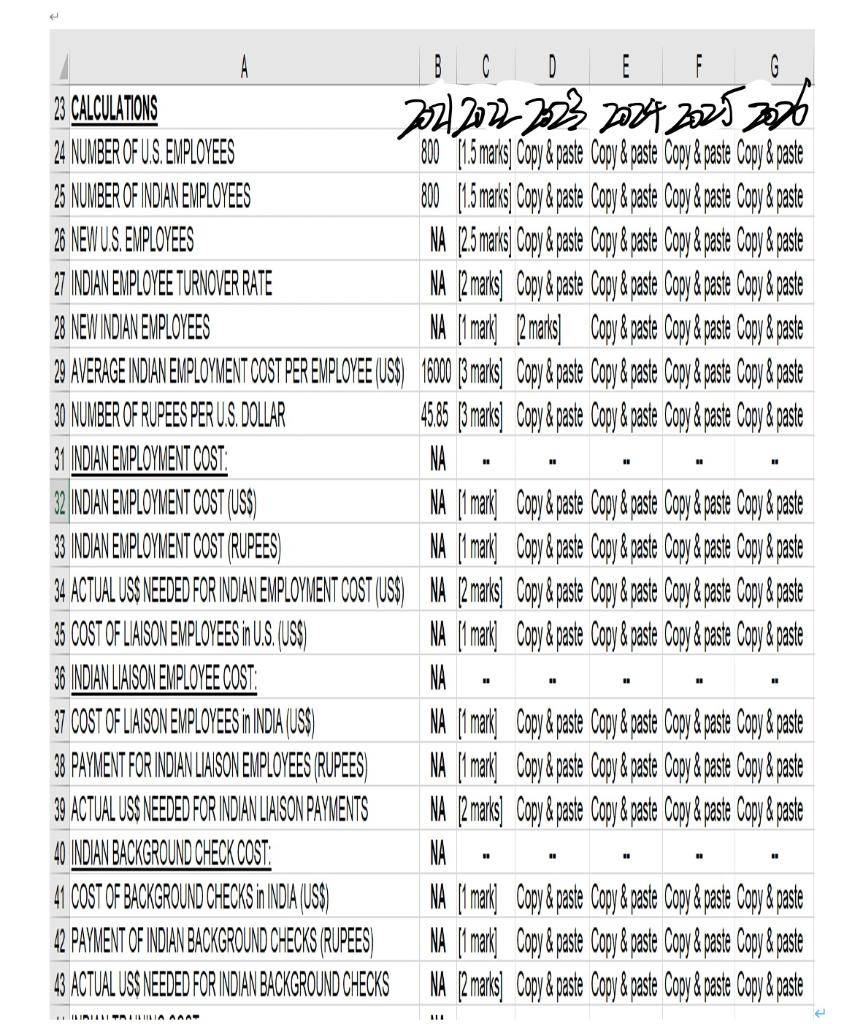Solved • Refer to Table 1. Write the Excel formula for each | Chegg.com