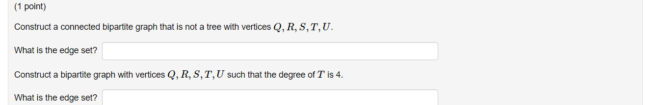Solved Construct A Connected Bipartite Graph That Is Not A 