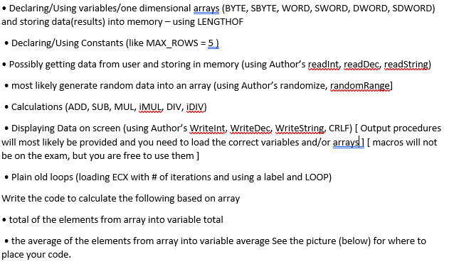 - Declaring/Using variables/one dimensional arrays | Chegg.com