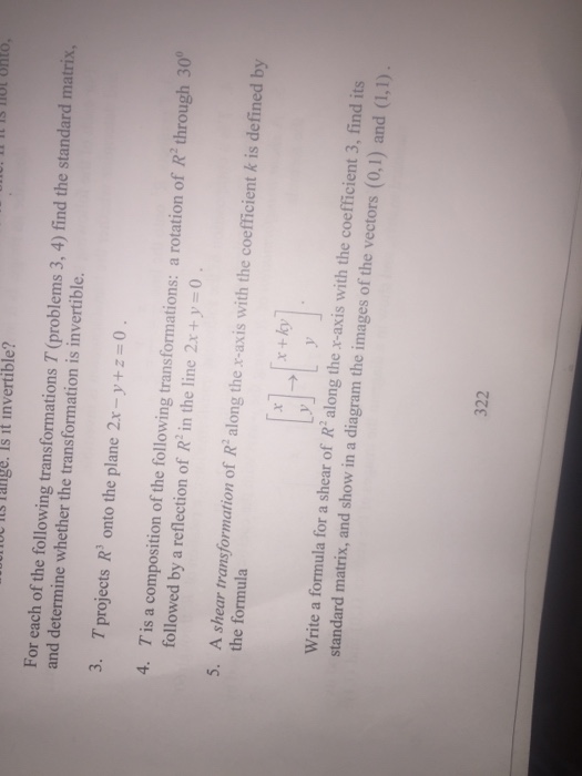 Solved For each of the following transformations T (problems | Chegg.com