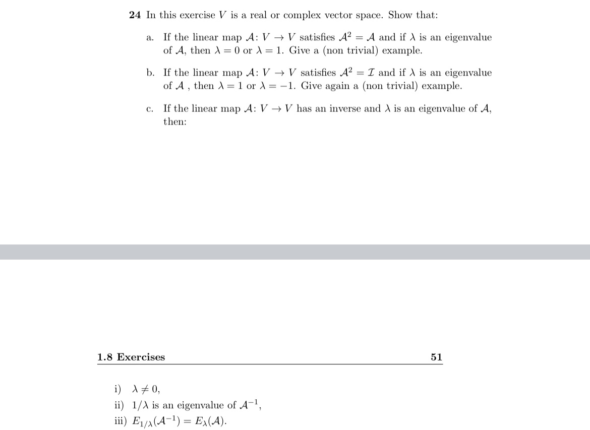 Solved 24 In this exercise V is a real or complex vector | Chegg.com