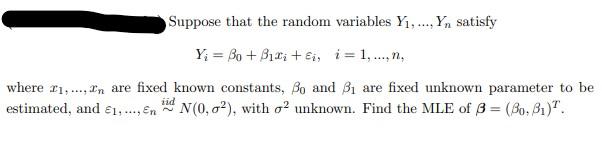 Suppose that the random variables Y1..... Yn satisfy | Chegg.com