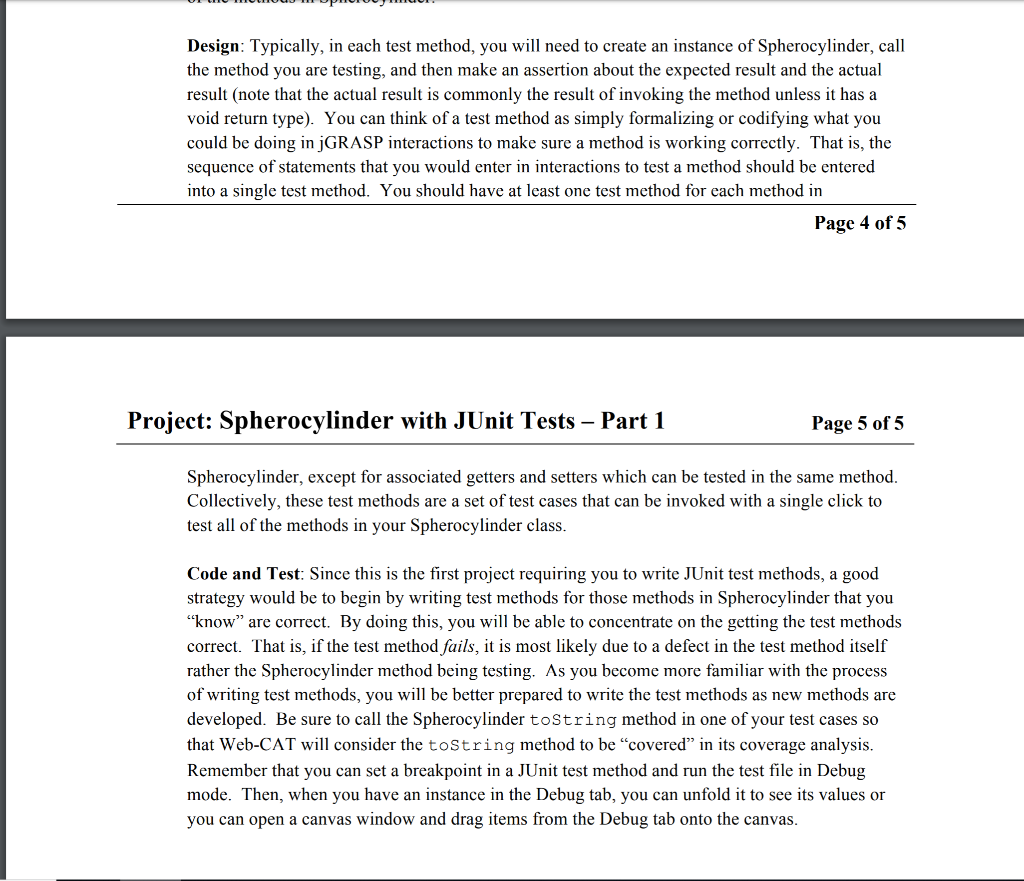 Solved JAVA: Create a Spherocylinder class that stores the | Chegg.com
