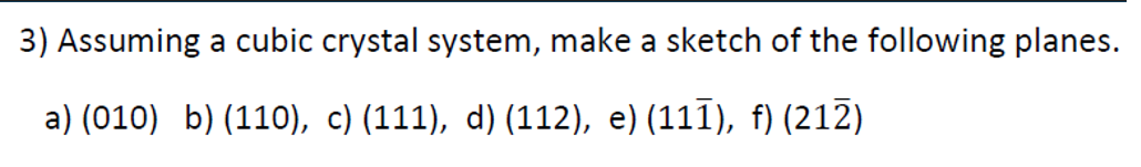 Solved Assuming a cubic crystal system, make a sketch of the | Chegg.com