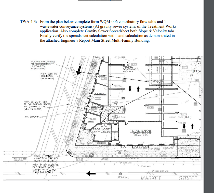 TWA-1 3: From the plan below complete form WQM-006 | Chegg.com