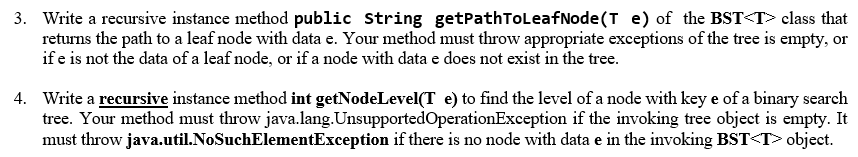 Solved 3. Write a recursive instance method public String | Chegg.com