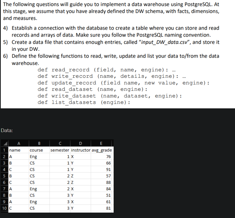 Solved The following questions will guide you to implement a | Chegg.com