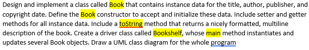 Solved Design and implement a class called Book that | Chegg.com