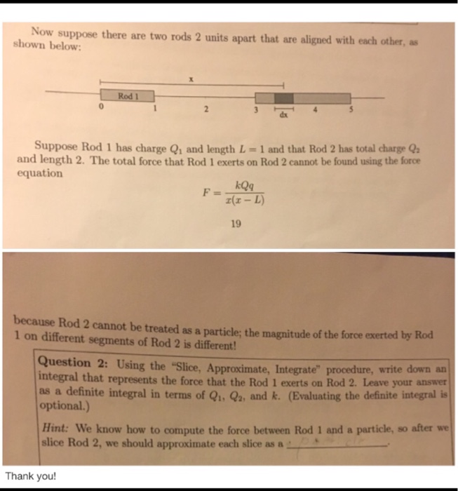Solved ow suppose there are two rods 2 units apart that are | Chegg.com