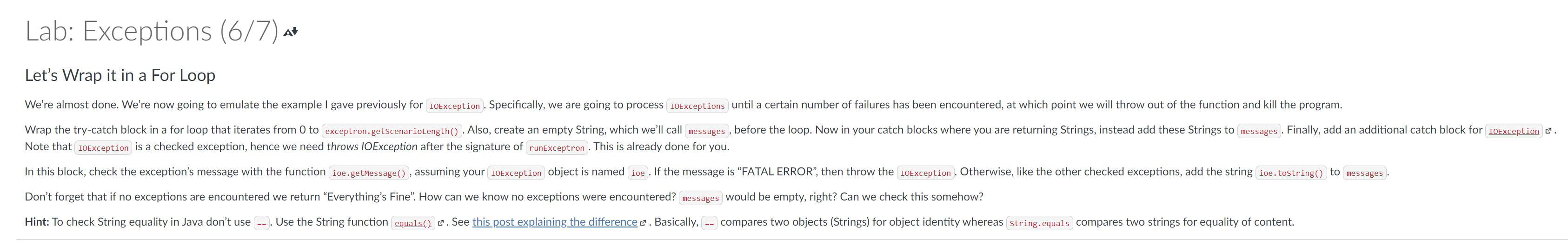 Solved Lab: Exceptions (1/7) ** A What is an exception? An | Chegg.com