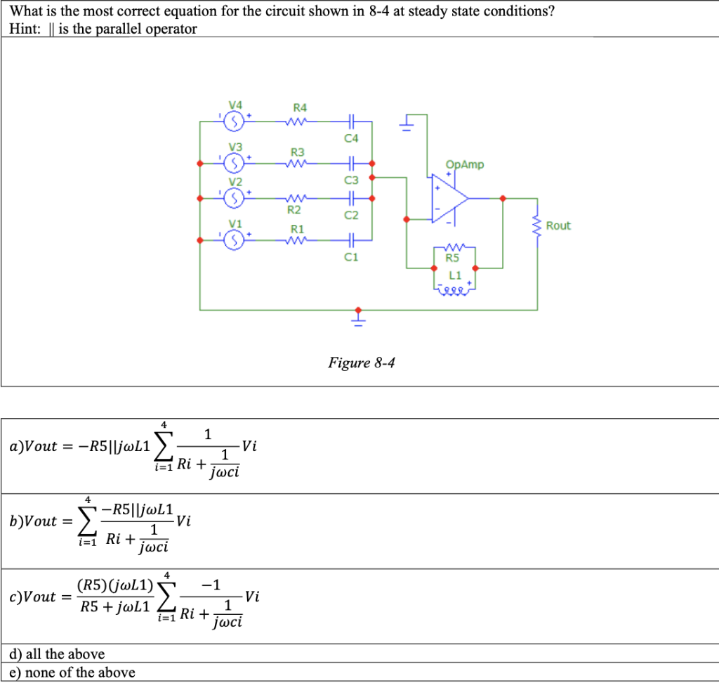 Solved What is the most correct equation for the circuit | Chegg.com