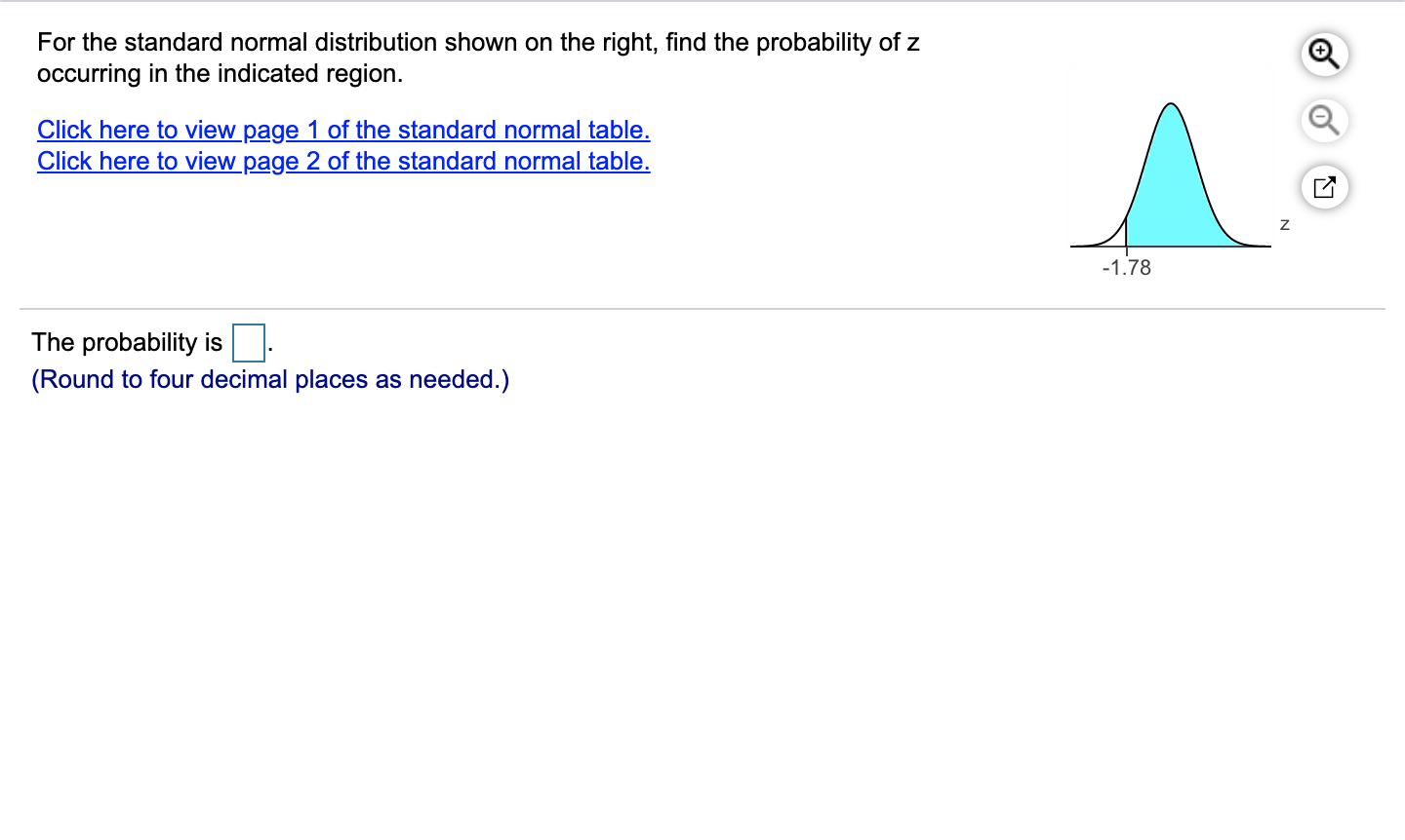 Solved For the standard normal distribution shown on the | Chegg.com
