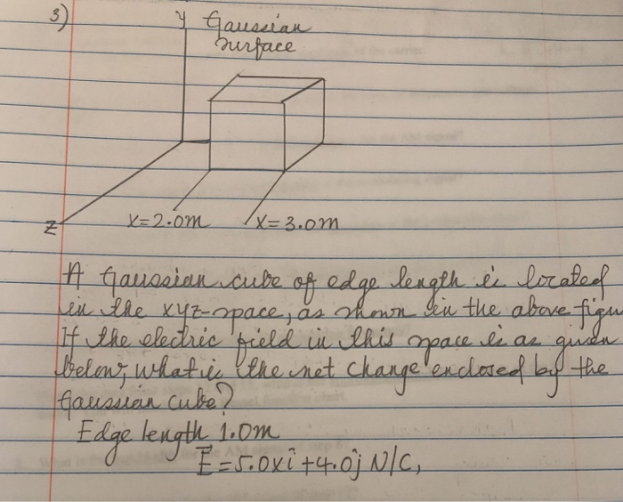 Solved A Gaussian cube of edge length is located in the | Chegg.com