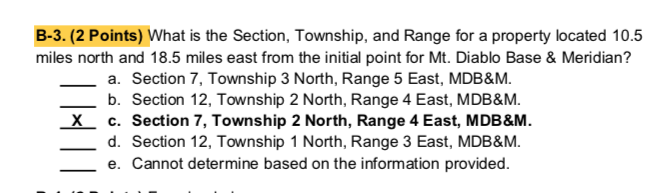 B-3. (2 Points) What is the Section, Township, and | Chegg.com