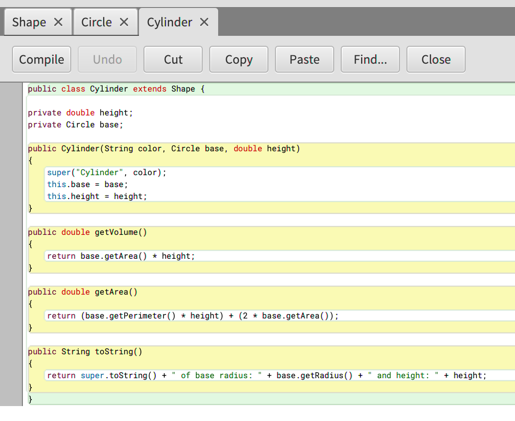 Solved Shape x Circle x Cylinder x Compile Undo Cut Copy | Chegg.com