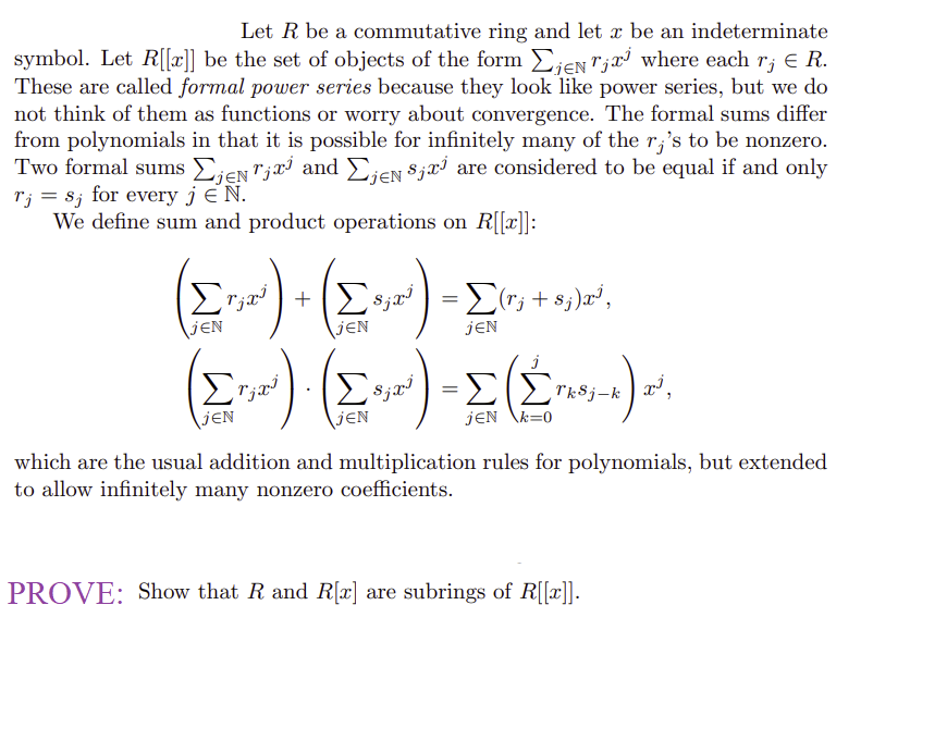 Solved Let R be a commutative ring and let x be an | Chegg.com
