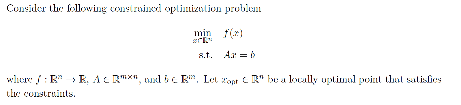 Consider the following constrained optimization | Chegg.com