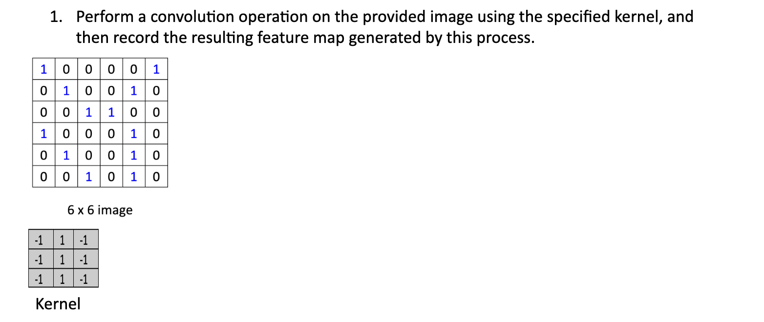 Solved 1. Perform a convolution operation on the provided | Chegg.com