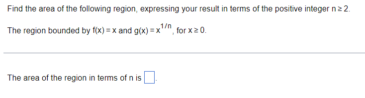 Solved Find the area of the following region, expressing | Chegg.com