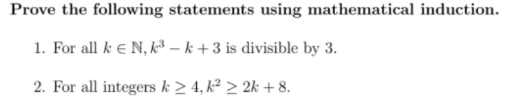 Solved Prove the following statements using mathematical | Chegg.com