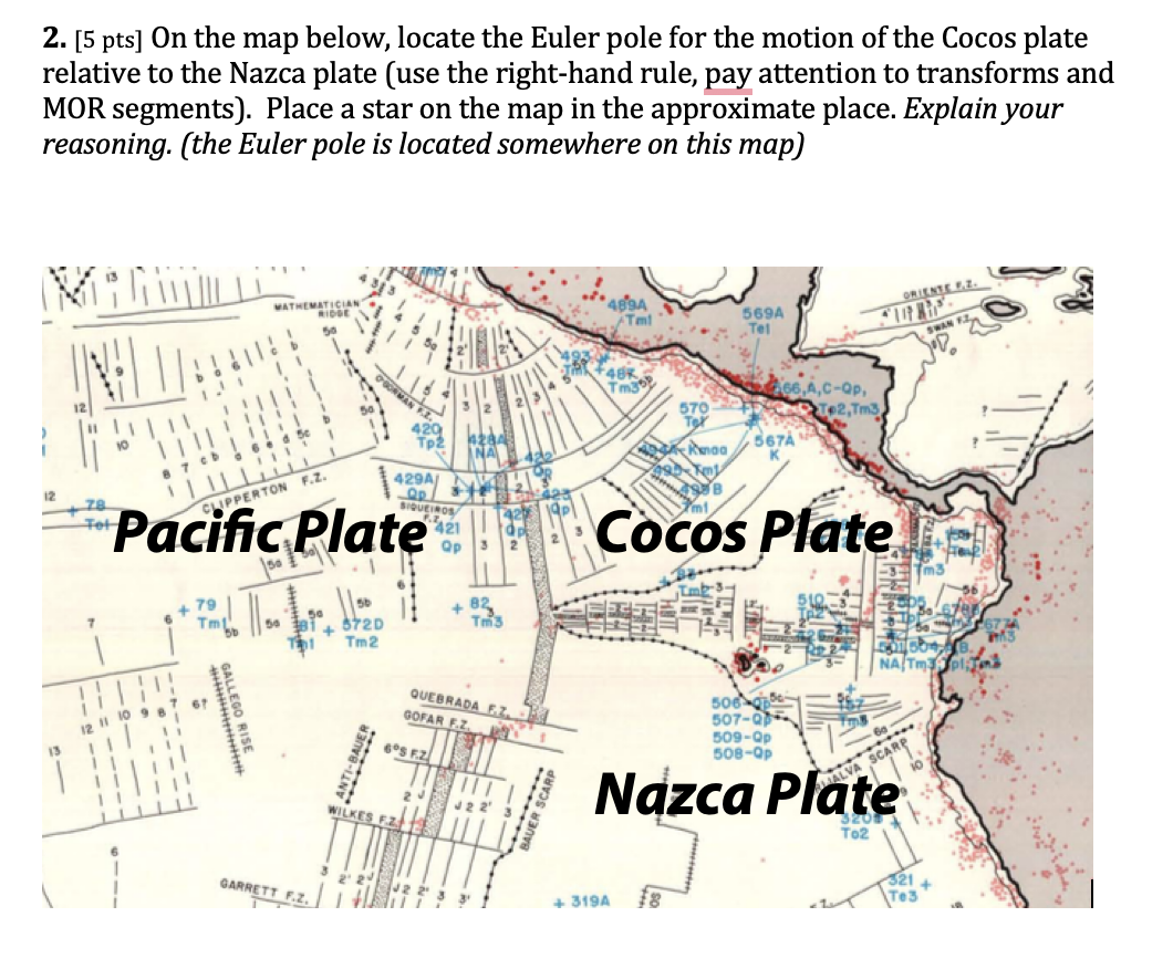 Solved 2. [5pts] On the map below, locate the Euler pole for | Chegg.com