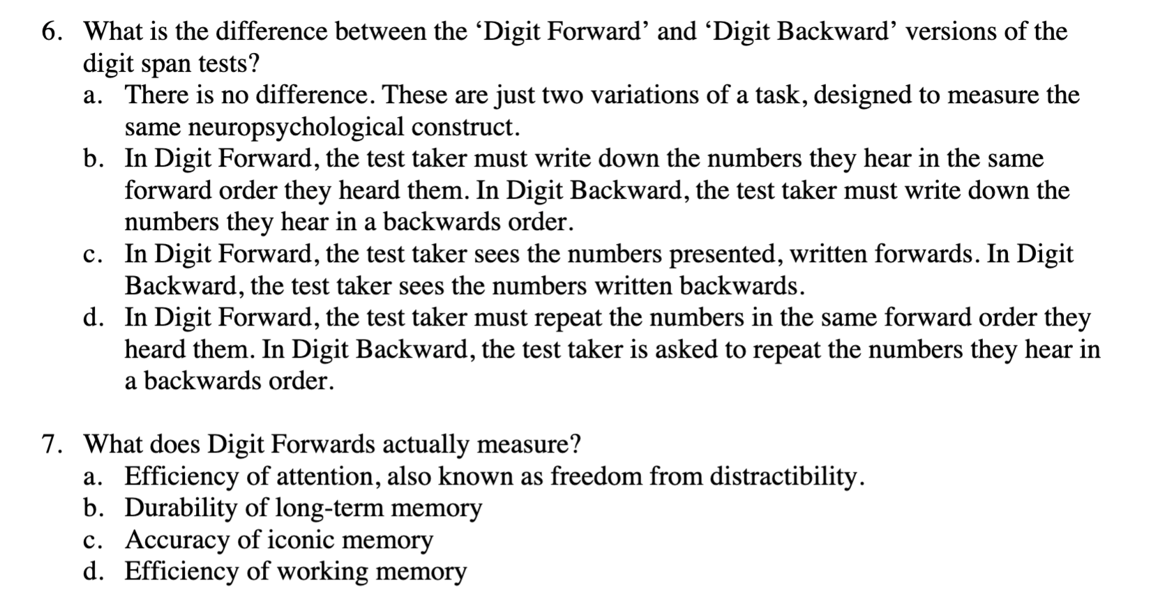 Solved 6. What is the difference between the ‘Digit Forward' | Chegg.com