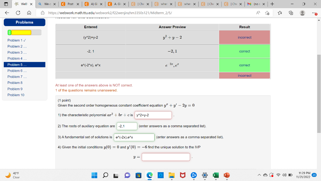 Solved At least one of the answers above is NOT correct. 1 | Chegg.com