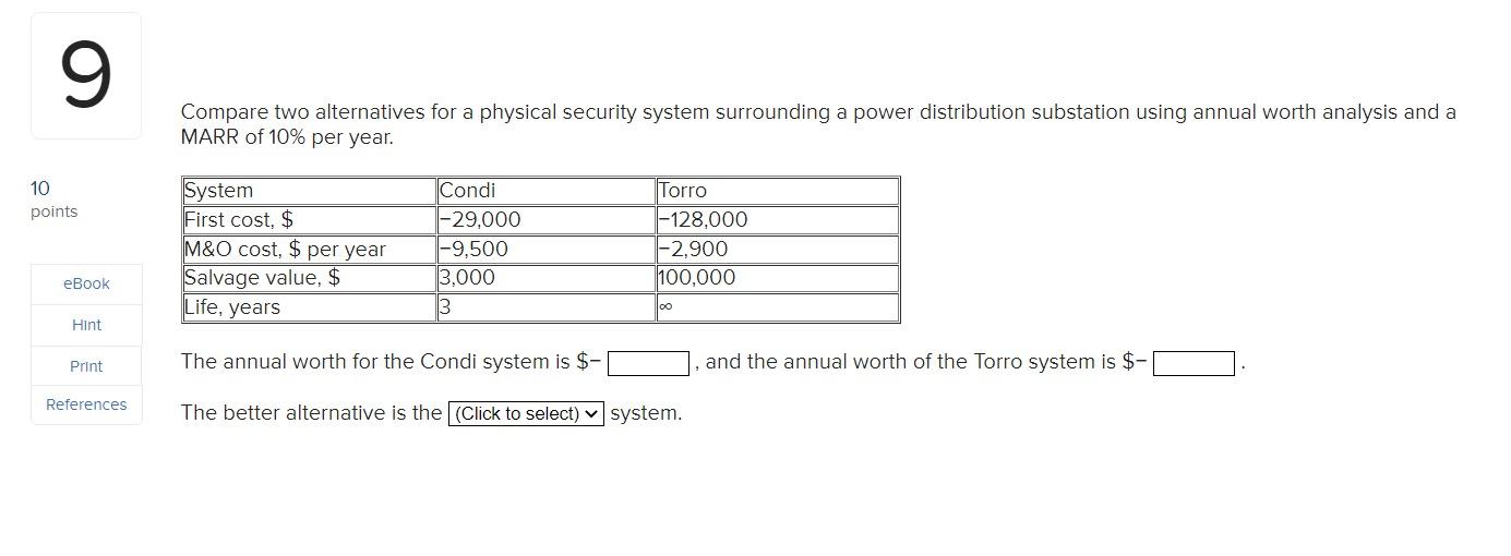 Solved Compare two alternatives for a physical security | Chegg.com