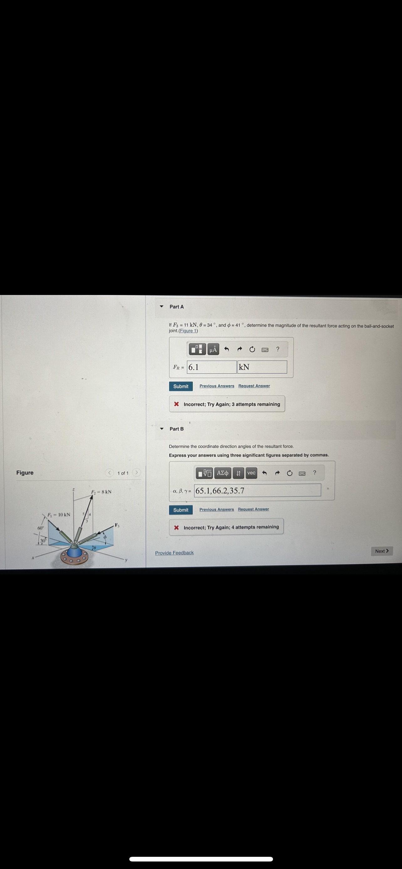 Solved If F3=11kN,θ=34∘, and ϕ=41∘, determine the magnitude | Chegg.com