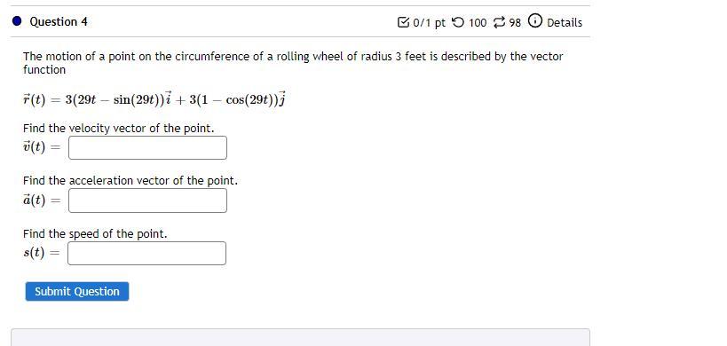 Solved The motion of a point on the circumference of a | Chegg.com