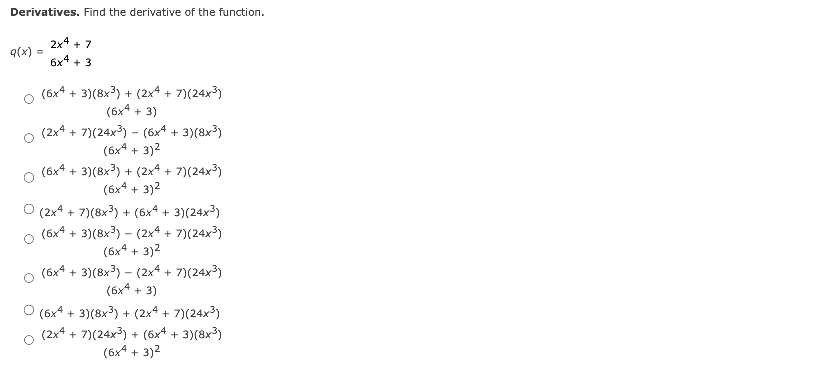 Solved Derivatives. Find the derivative of the function. | Chegg.com