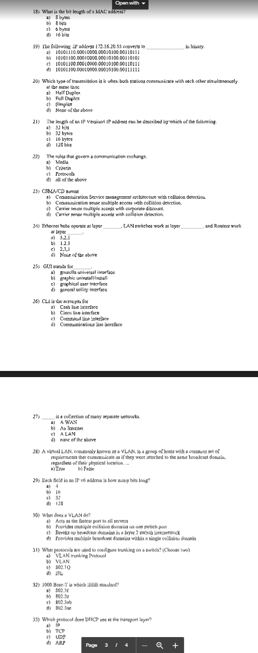 Solved Open with 18) What is the bit length of a MAC | Chegg.com