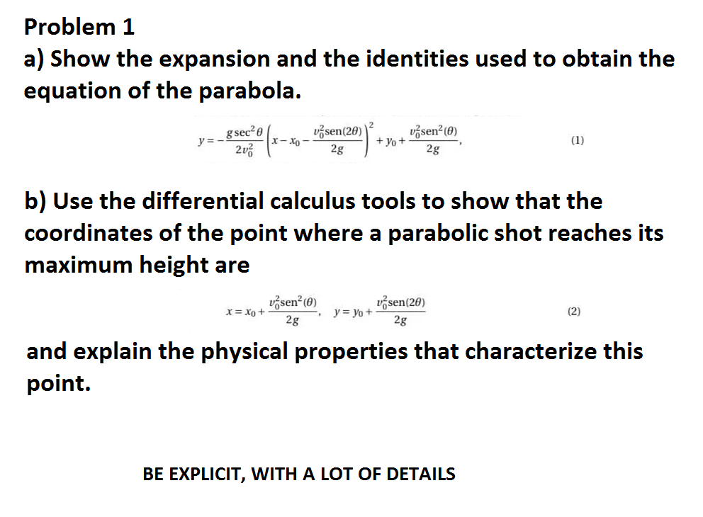 Solved Problem 1 a) Show the expansion and the identities | Chegg.com