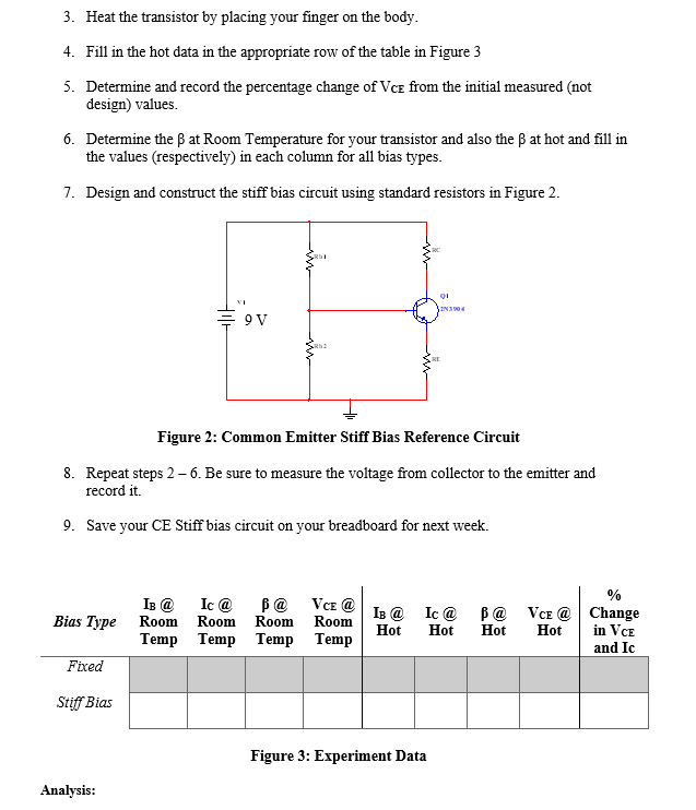 Solved Procedure: 1. Construct a BJT fixed current biasing | Chegg.com